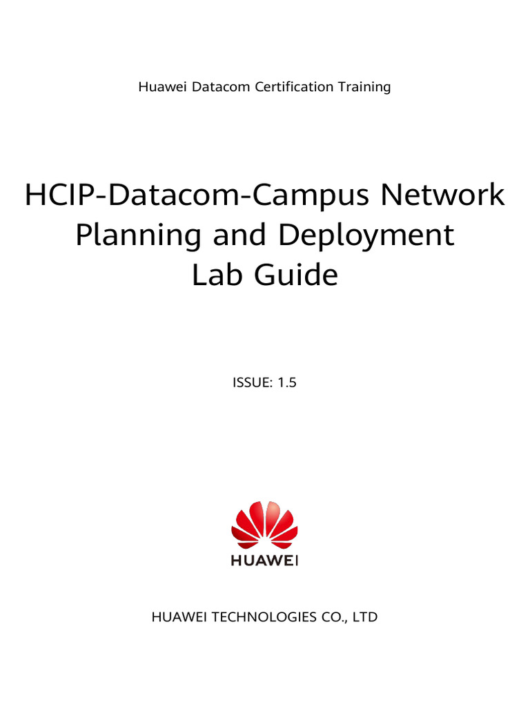 HCIP-Datacom-Campus Network Planning and Deployment V1.5 Lab Guide | PDF | Radius | Computer Network