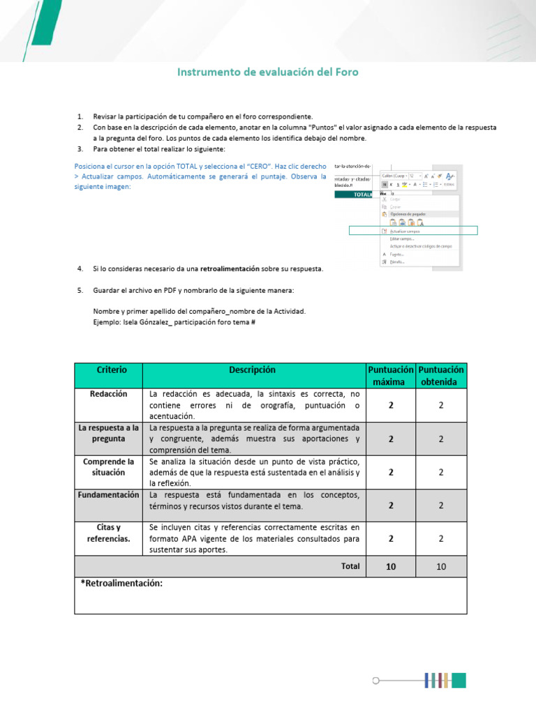 Vazquez Ana Laura - Instrumento de Evaluacon Foro Tema 4 | PDF