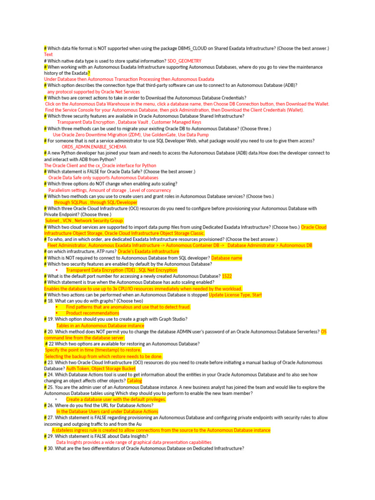 Oracle 1Z0-931 | PDF | Databases | Cloud Computing