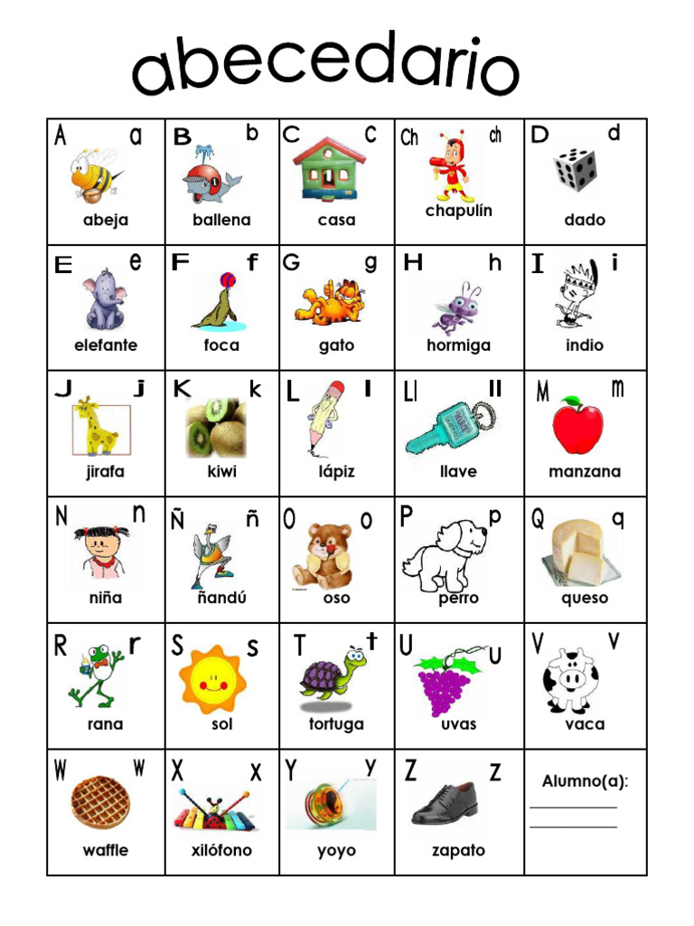 Abecedario Colorido Con Referencia | PDF