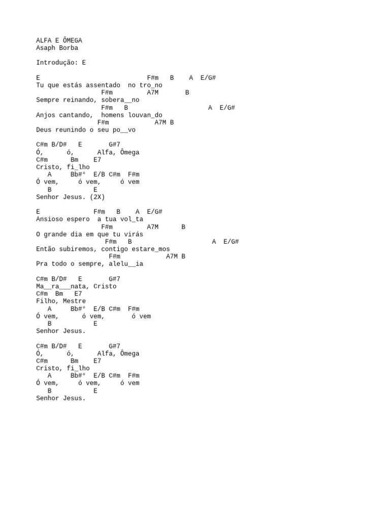 162 - Alfa e Ômega - Asaph Borba Tom e | PDF