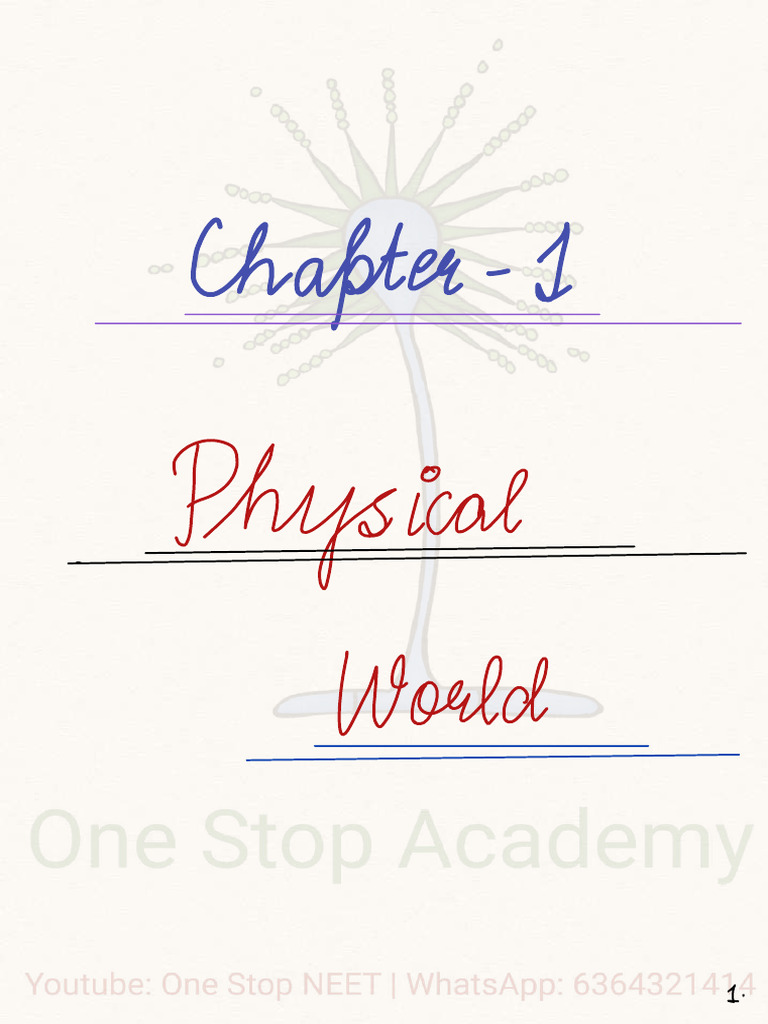 Class 11 - CH - 1 - Physical World | PDF | Physics | Mechanics