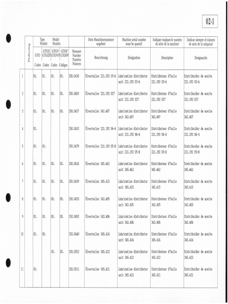 Manual Partes GTO 52 3 | PDF