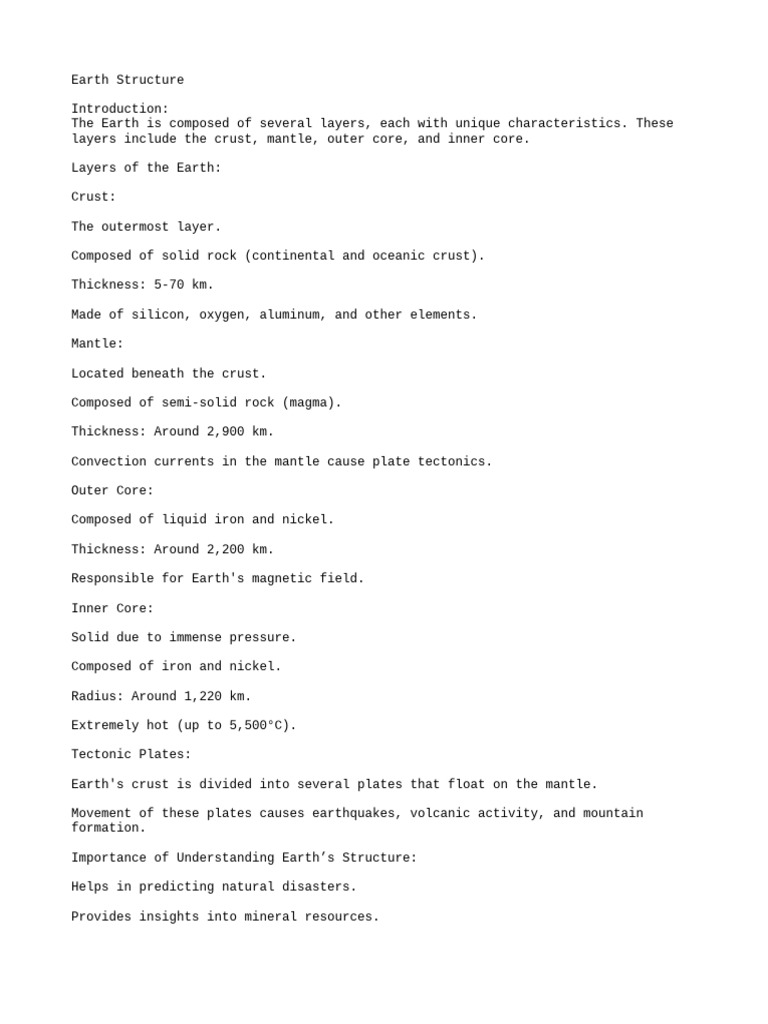 Earth Structure | PDF