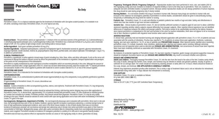 Permethrin Prescribing Information | PDF | Medical Specialties