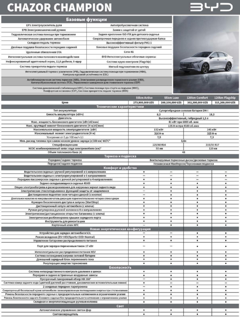 Byd Chazor Champion Price | PDF