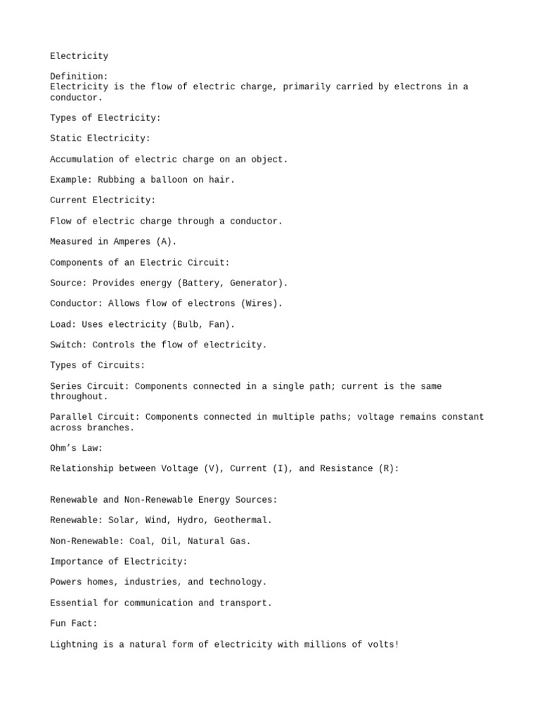 Understanding Electricity Basics | PDF