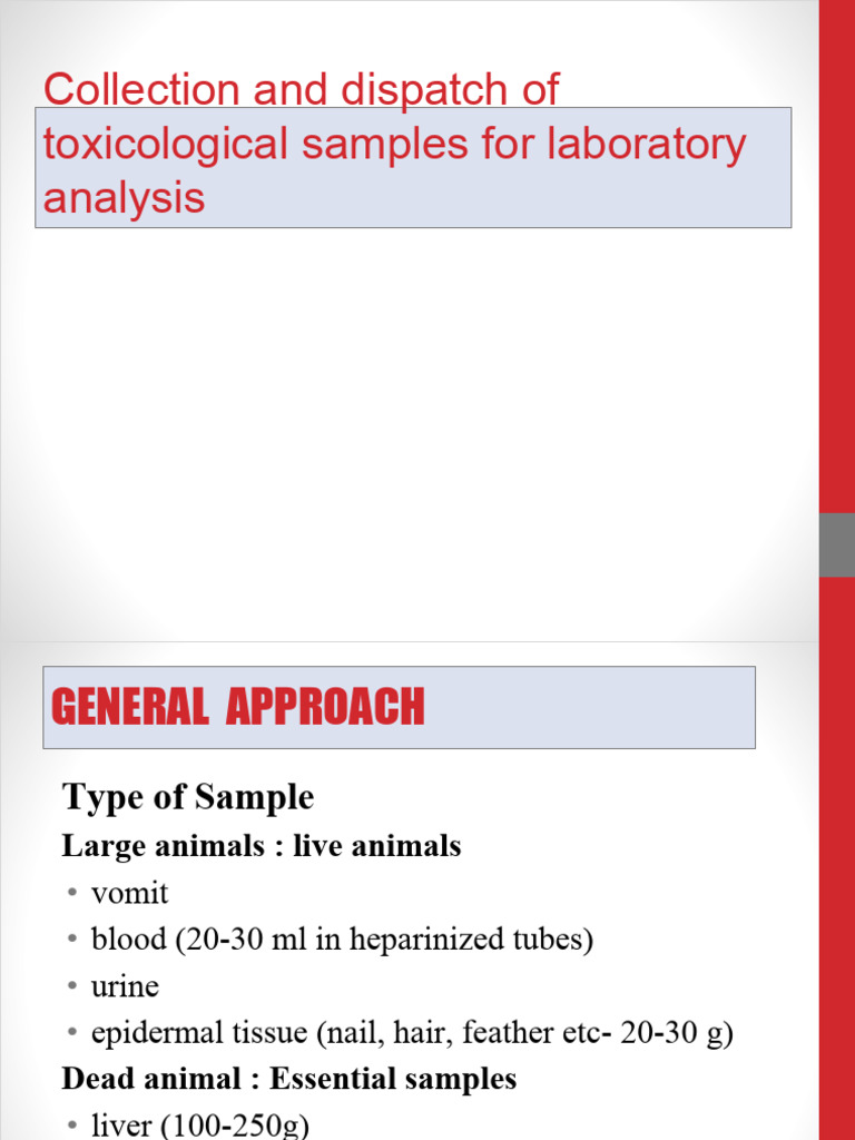 Collection and Dispatch Toxicology | PDF | Fixation (Histology) | Histology
