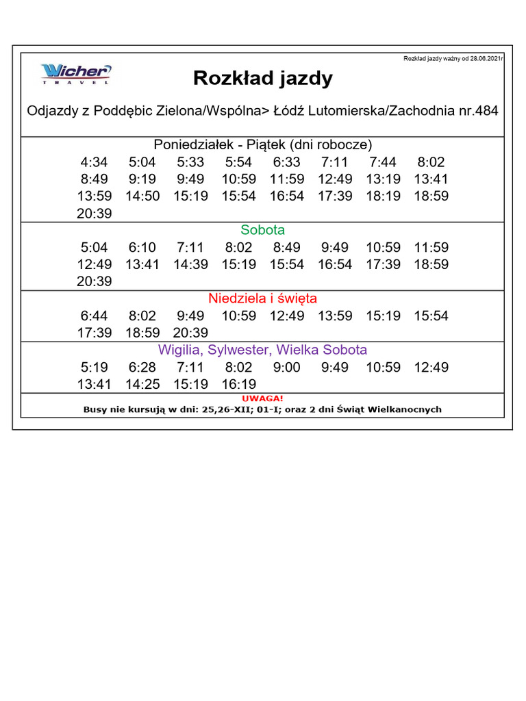Rozklad Jazdy Poddebice Lodz | PDF