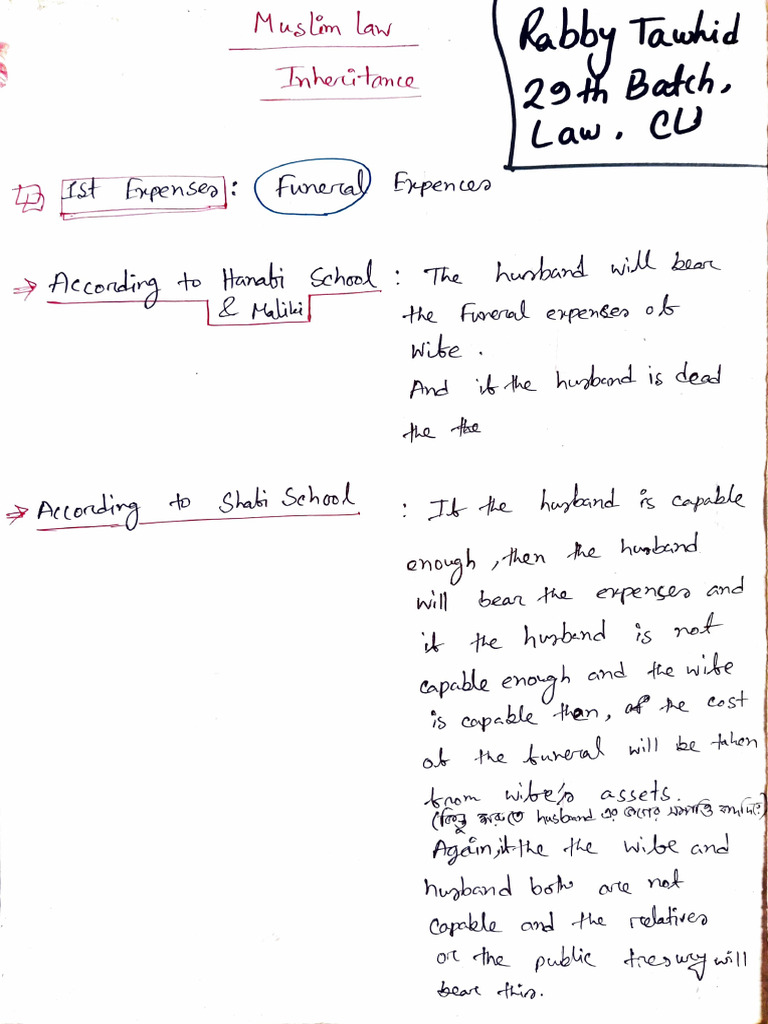 Muslim Law Inheritance | PDF