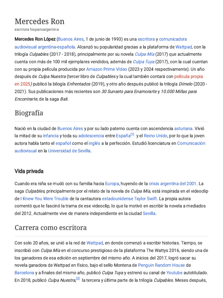 Biografía de Mercedes Ron | PDF