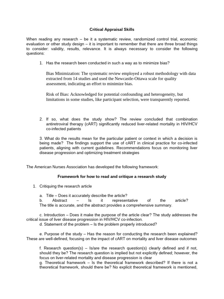 Critical Appraisal Skills | PDF | Systematic Review | Methodology