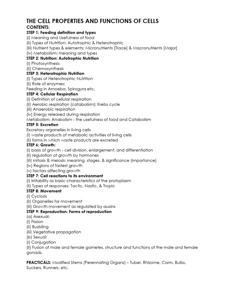 Understanding Cell Properties and Functions | PDF | Meiosis | Mitosis