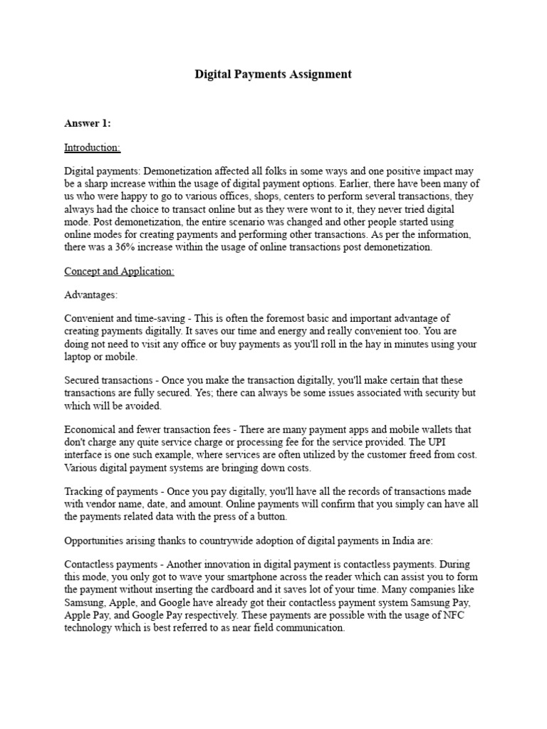 Digital Payments Assignment | PDF | Cryptocurrency | Bitcoin