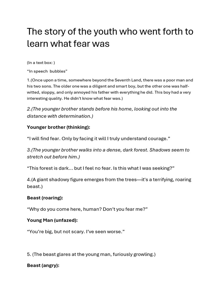Youth's Quest to Understand Fear | PDF