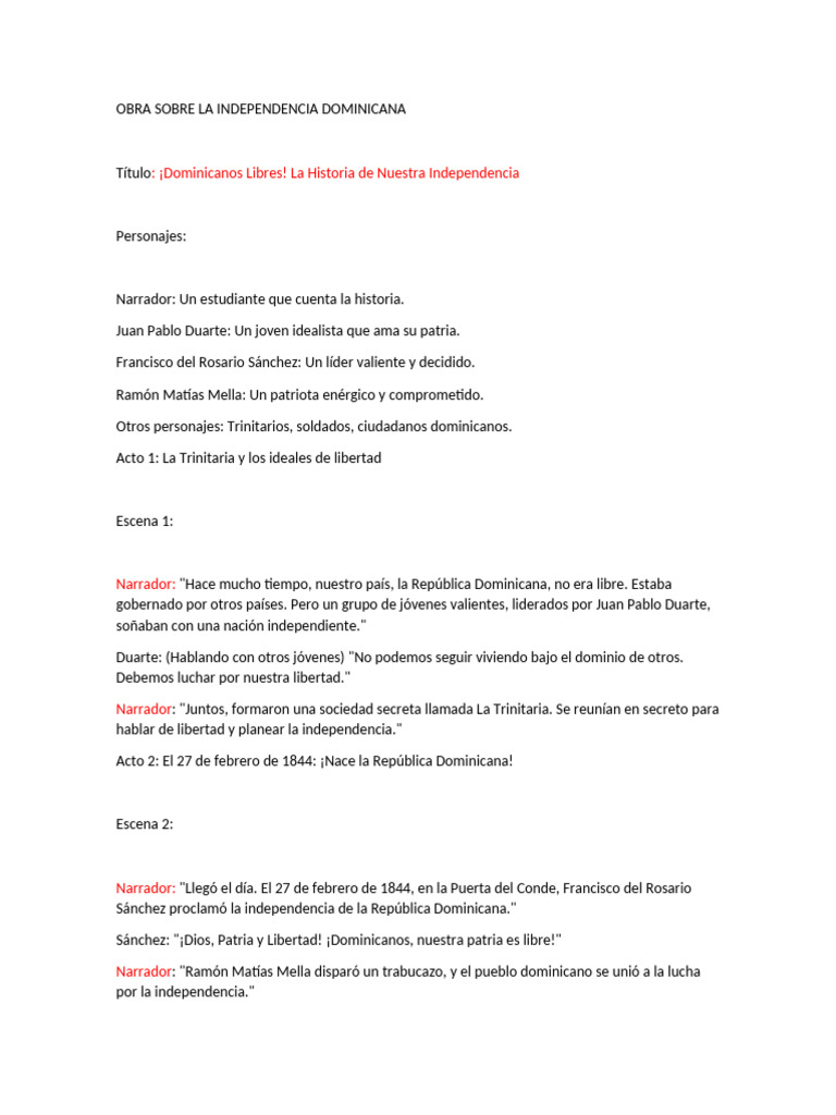 Obra Sobre La Independencia Dominicana | PDF