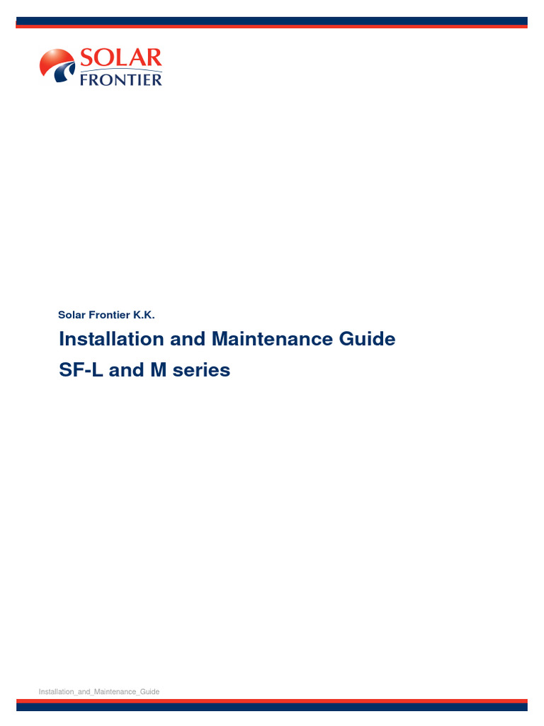 Installation Manual SFXXX-L M | PDF | Photovoltaics | Solar Panel