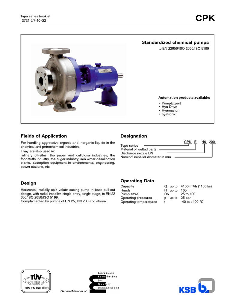 Manual Técnico - CPK E | PDF | Pump | Bearing (Mechanical)