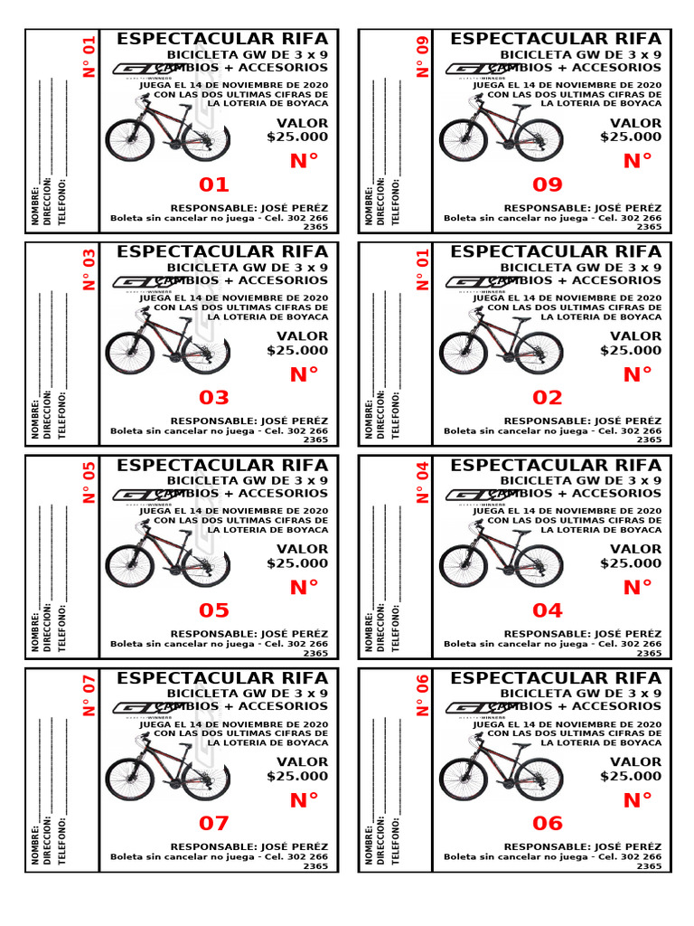 RIFA BICICLETA GW | PDF