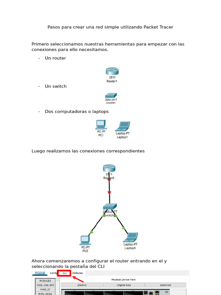 Pasos para Crear Una Red Simple Utilizando Packet Tracer | PDF