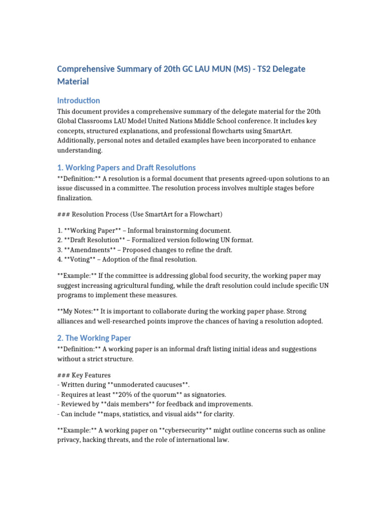 LAU_MUN_Enhanced_Summary | PDF | Negotiation | Nonverbal Communication