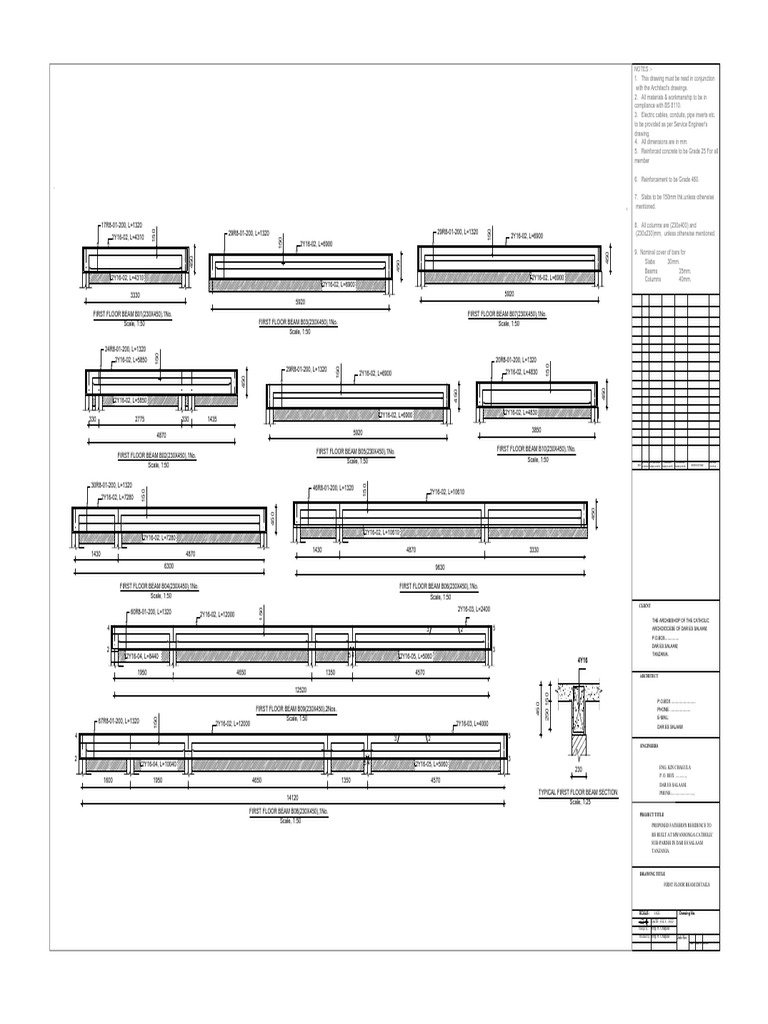 10.first Floor Beam Details | PDF | Building Materials | Real Estate