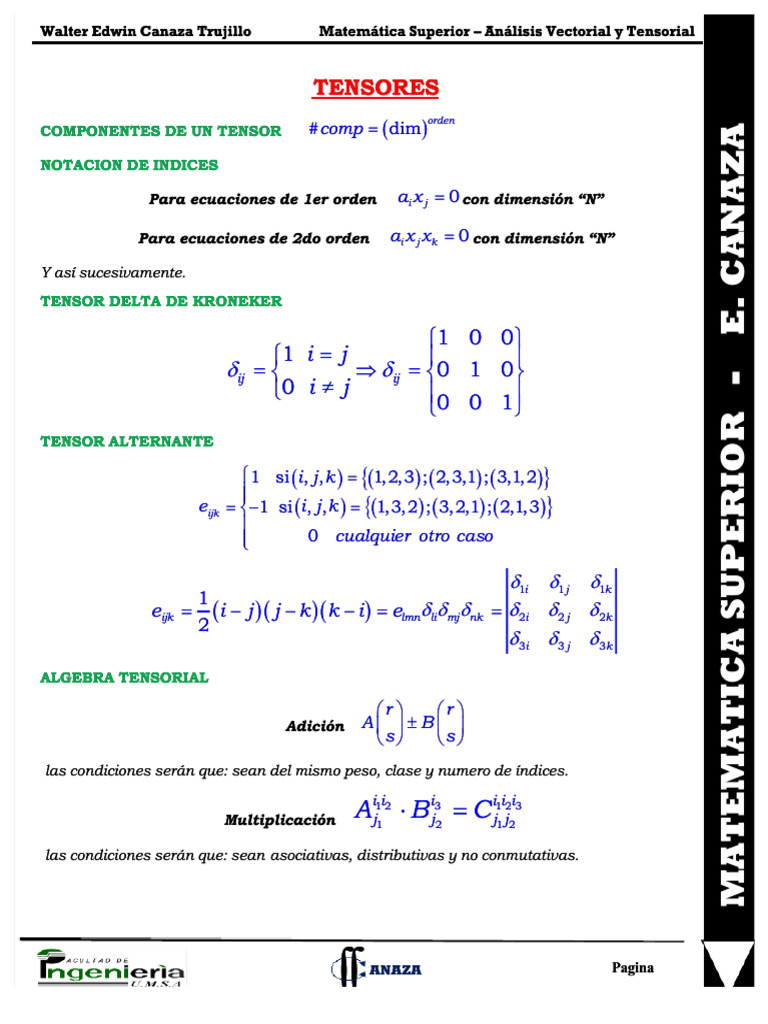 Análisis Vectorial y Tensorial en Matemática | PDF | Tensor | Matemáticas Aplicadas