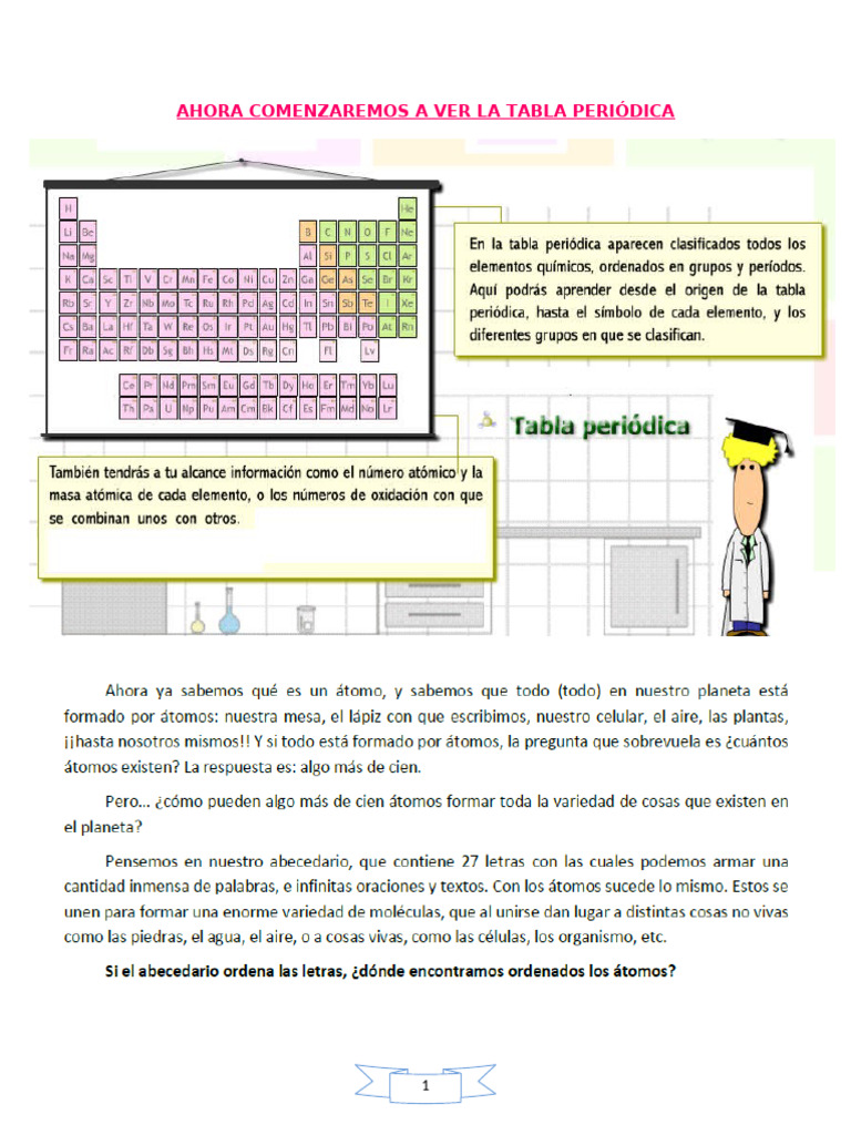 Estructura de la Tabla Periódica | PDF