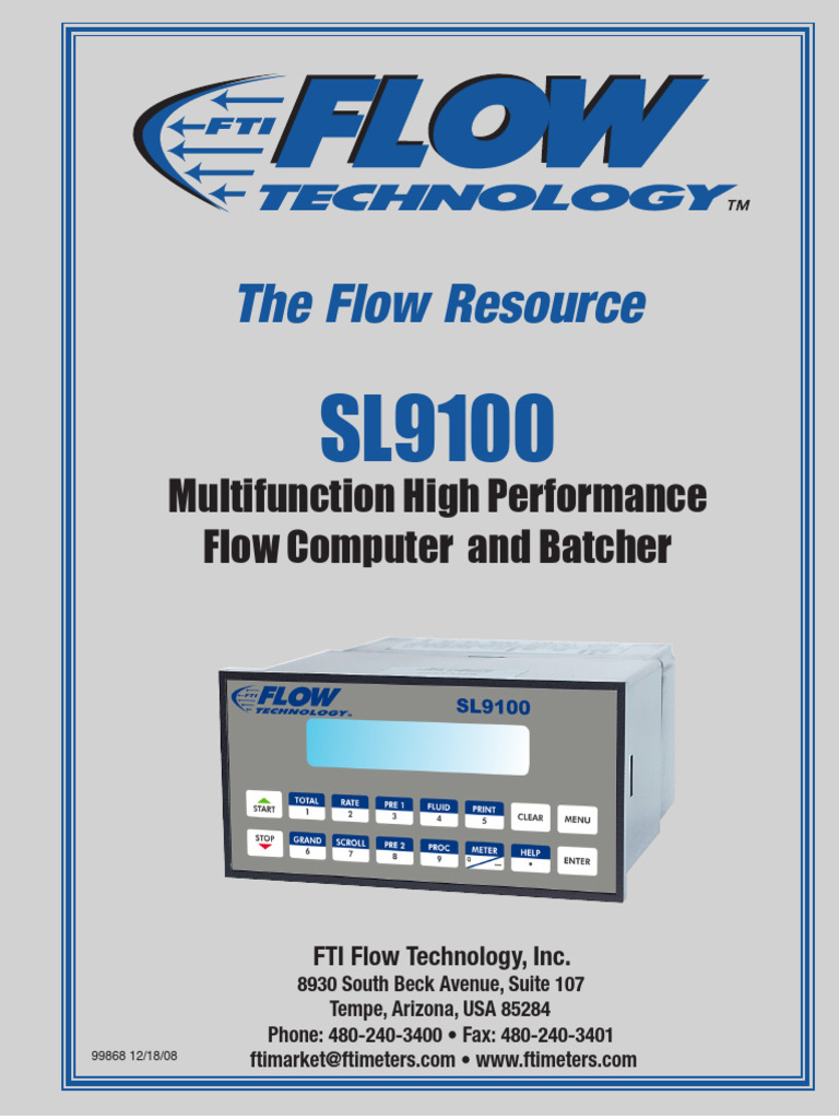 TM-sl9100 Flow Computer | PDF | Flow Measurement | Electrostatic Discharge