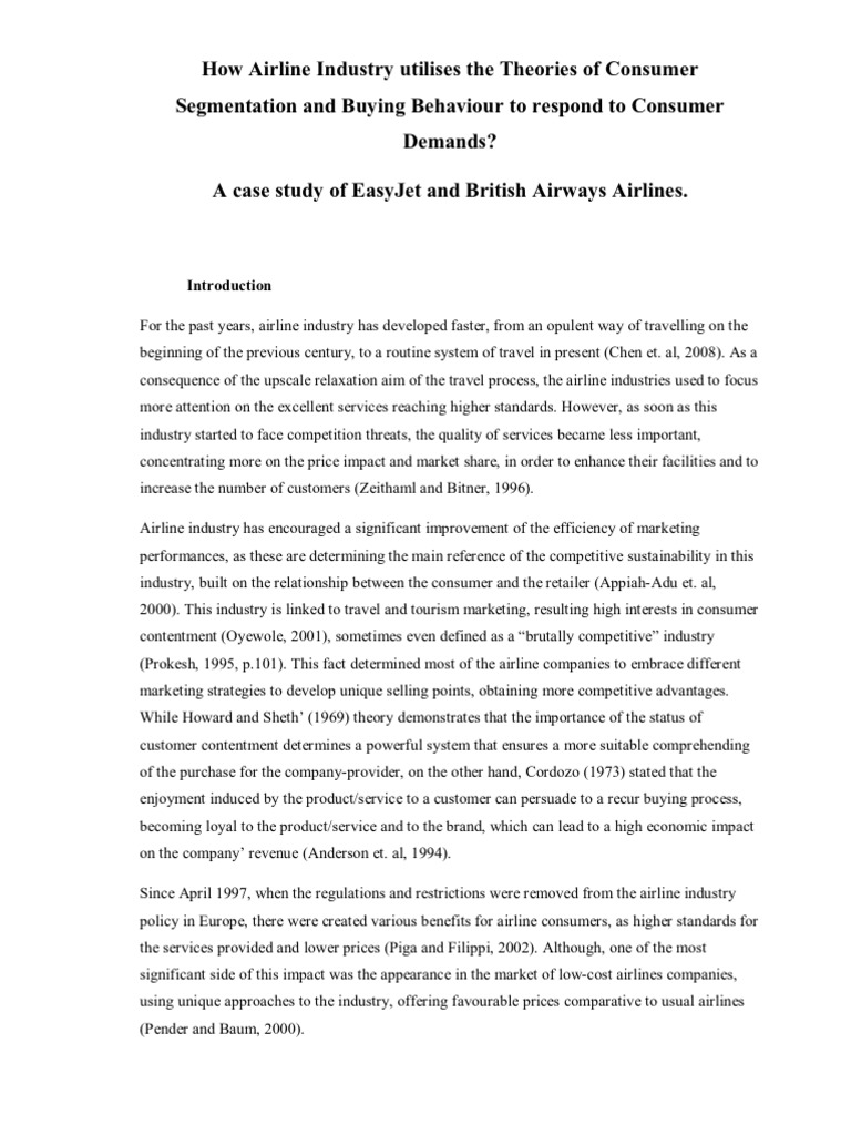 Airline Industry Marketing | PDF | Market Segmentation | Airlines