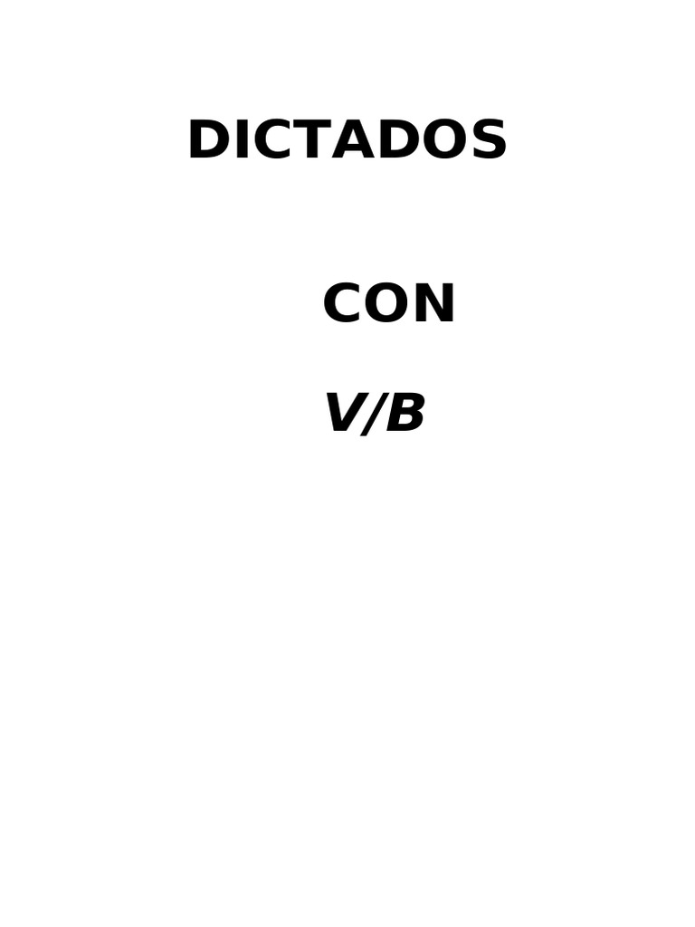 Dictados Con La B y La v. | PDF