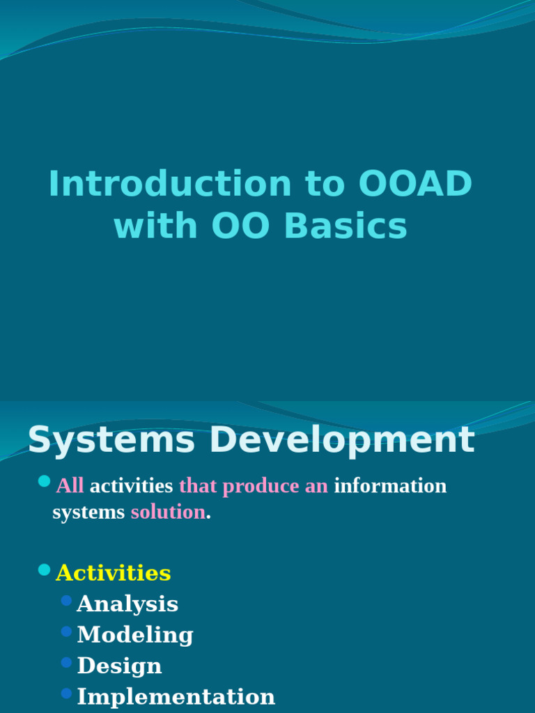 Introduction to OOAD With OO Basics | PDF | Object Oriented Programming | Class (Computer ...