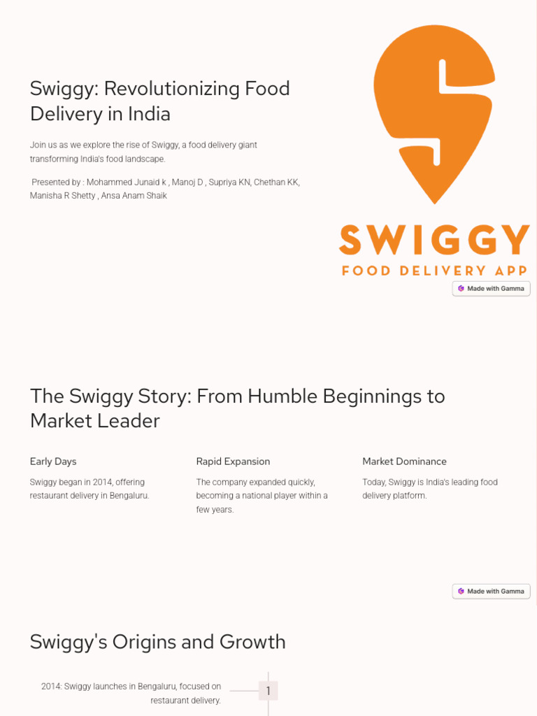 Swiggy Revolutionizing Food Delivery in India | PDF | Marketing | Business