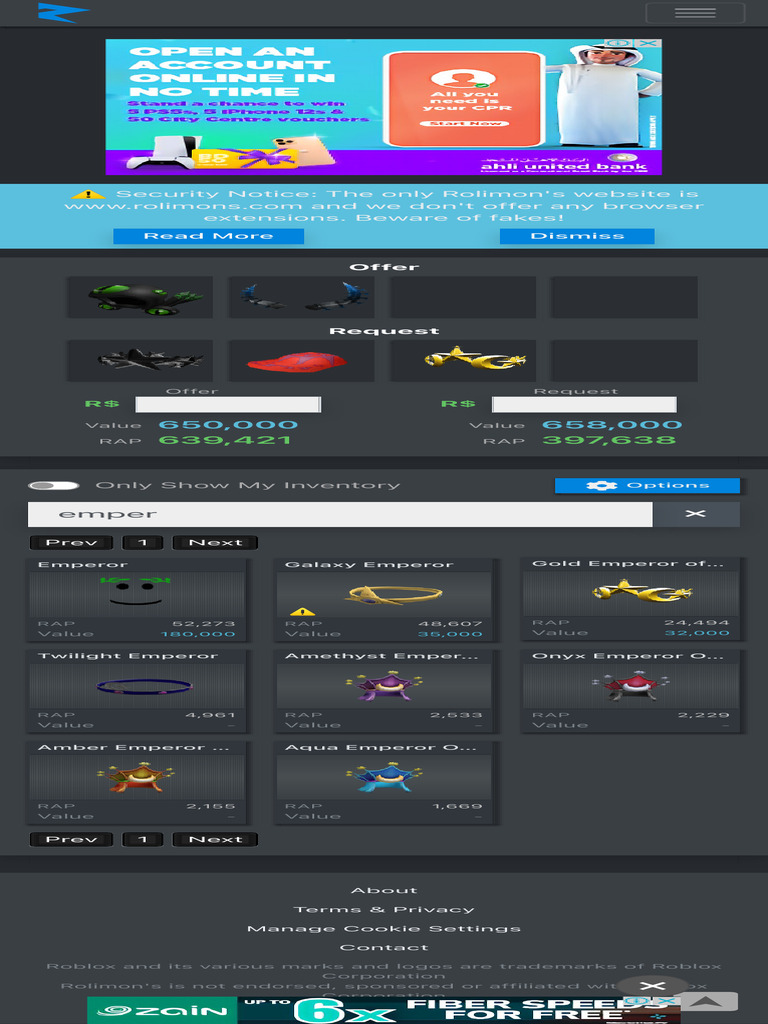Trade Calculator Rolimon's | PDF