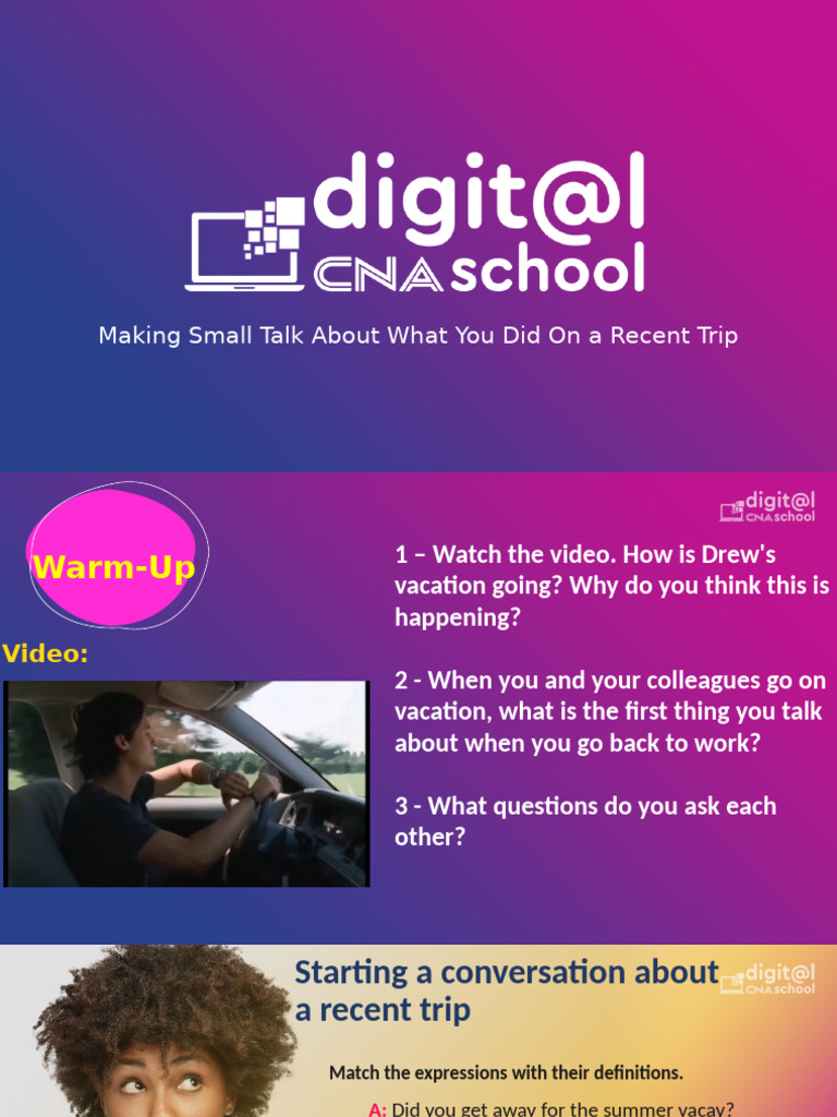 RInter 1 - Making Small Talk About What You Did On A Recent Trip | PDF ...