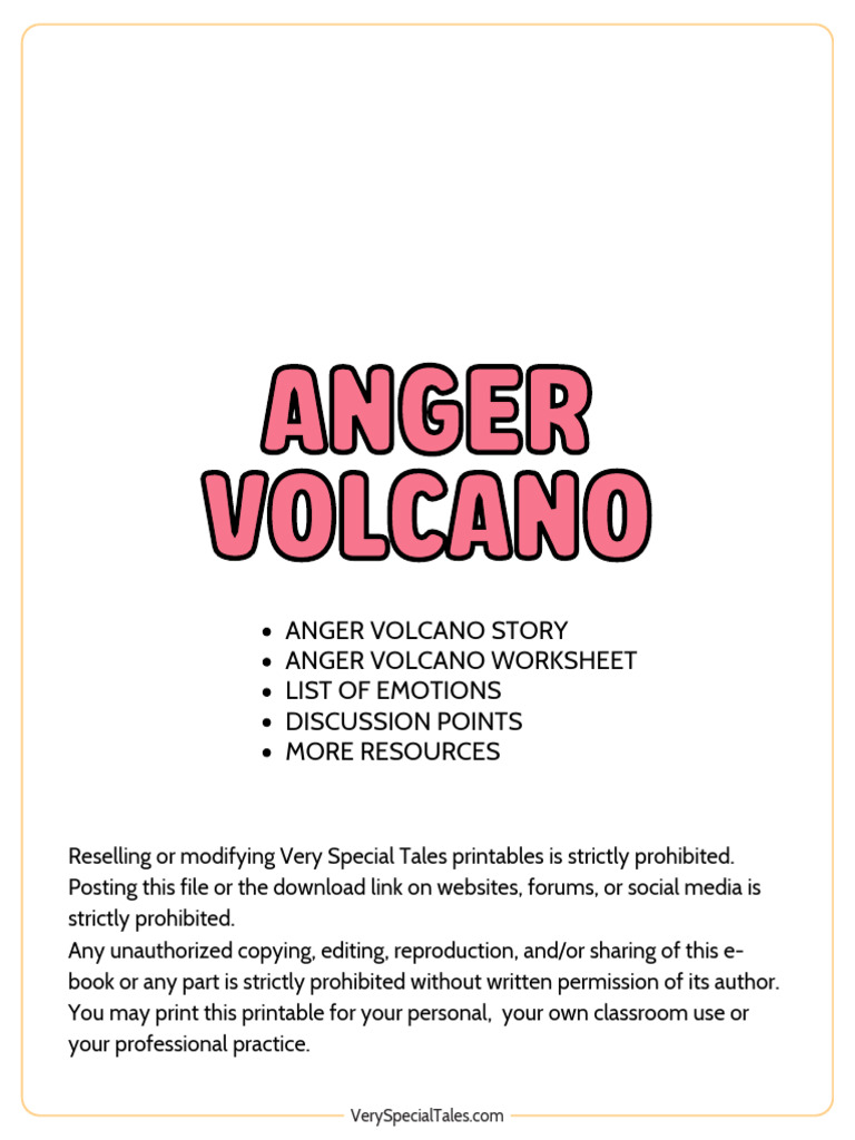 Anger Volcano: Kids' Emotion Guide | PDF | Anger | Volcano