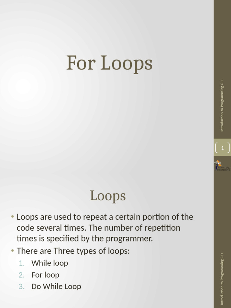 Lec 5 - For Loop With Exercises | PDF | Control Flow | C++
