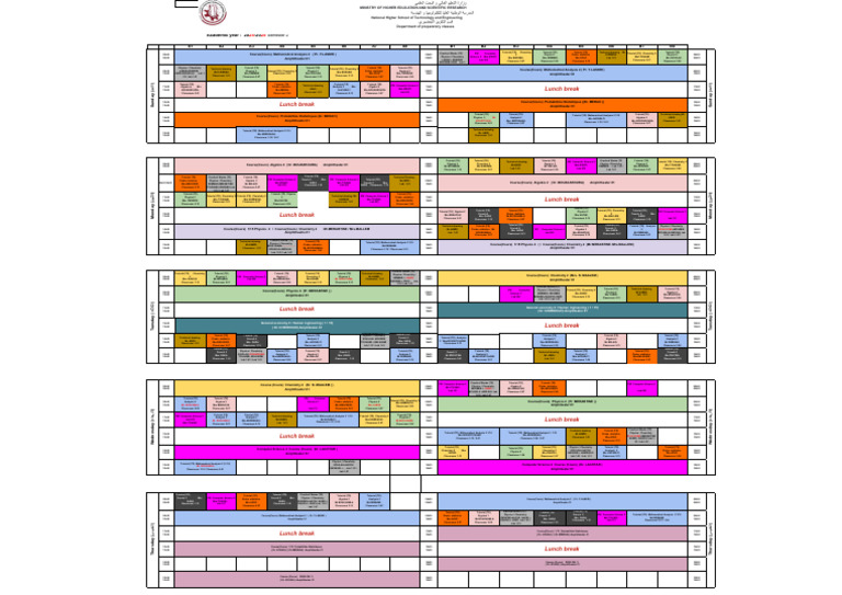 Timtable 1 S2-2024-2025 | PDF | Science