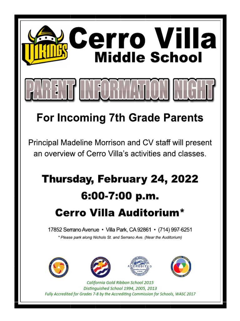 2022 Parent Info Night Flyer | PDF