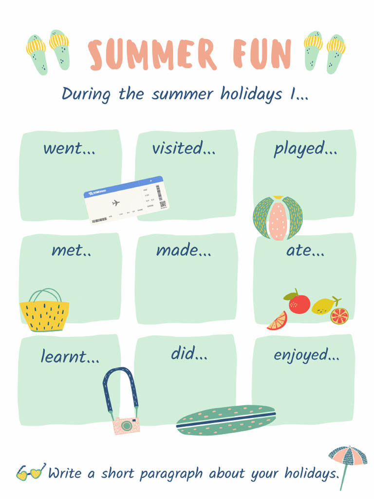 Summer Fun Speaking and Writing | PDF