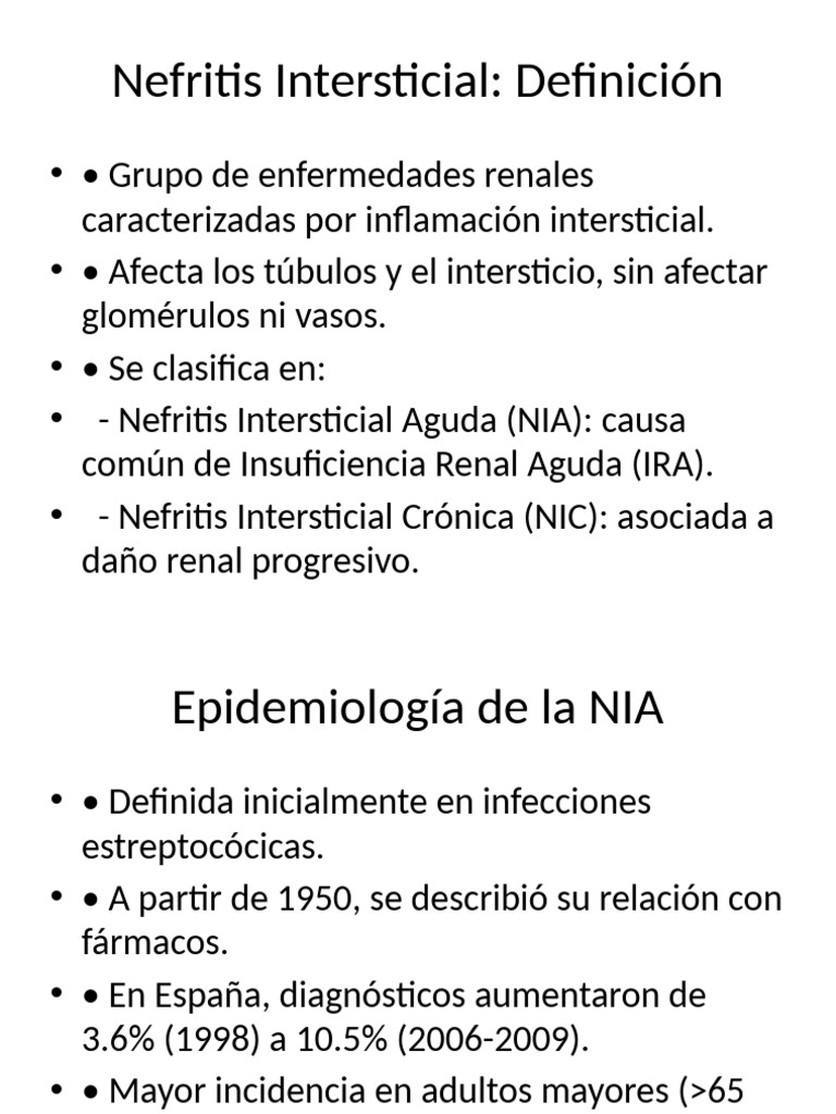 Nefritis Intersticial Presentacion | PDF | Inmunología | Enfermedades y trastornos humanos