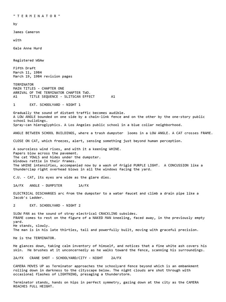 Terminator 5th-Draft | PDF | Shotgun