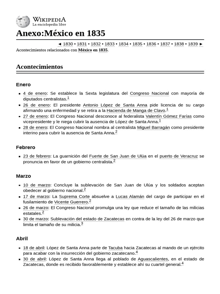 Anexo México en 1835 | PDF | México