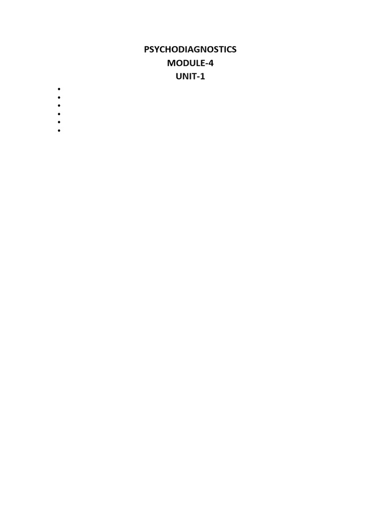 PSYCHODIAGNOSTICS BLOCK-4 | PDF | Neuropsychological Assessment ...