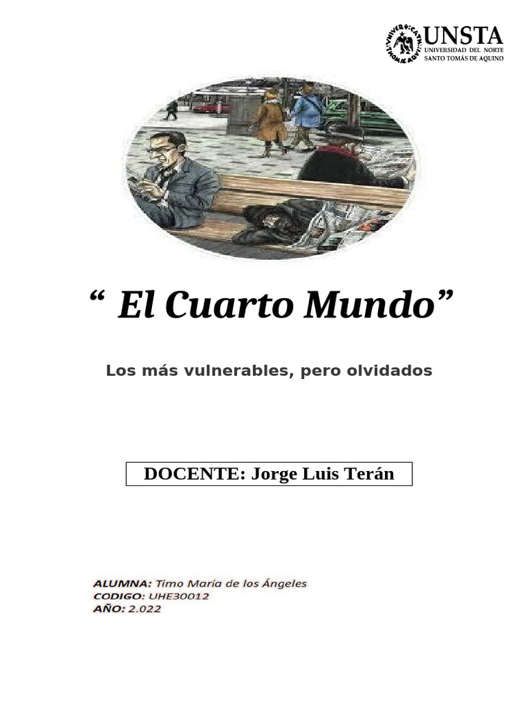 El Cuarto Mundo: Pobreza y Exclusión | PDF | Pobreza | Pobreza e indigencia