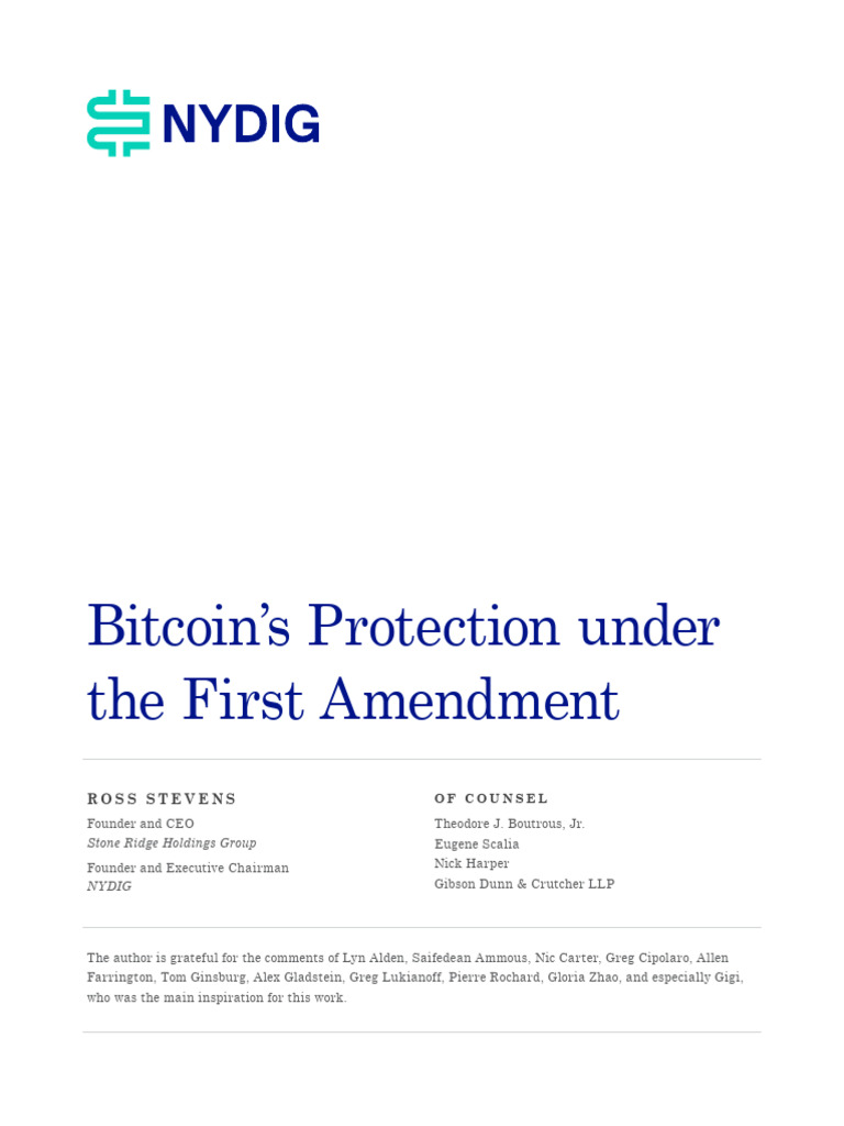 NYDIG Ross Stevens BitcoinProtectionFirstAmendment-Sept-25 | PDF ...