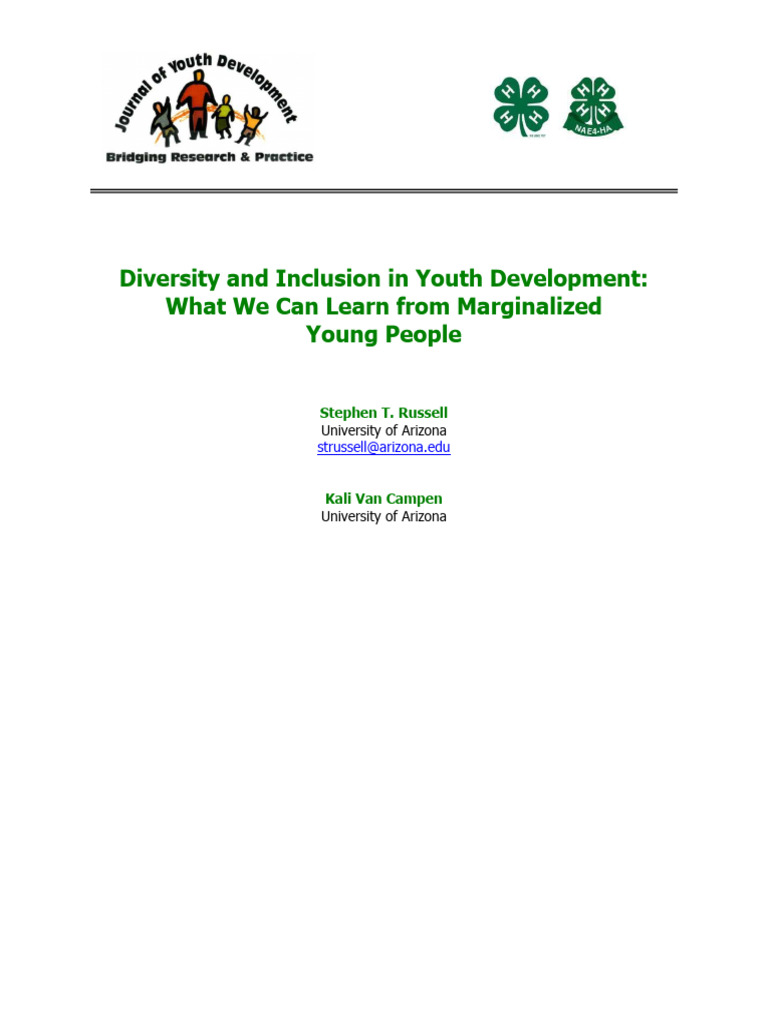 Diversity and Inclusion in Youth Development What | PDF | Family ...