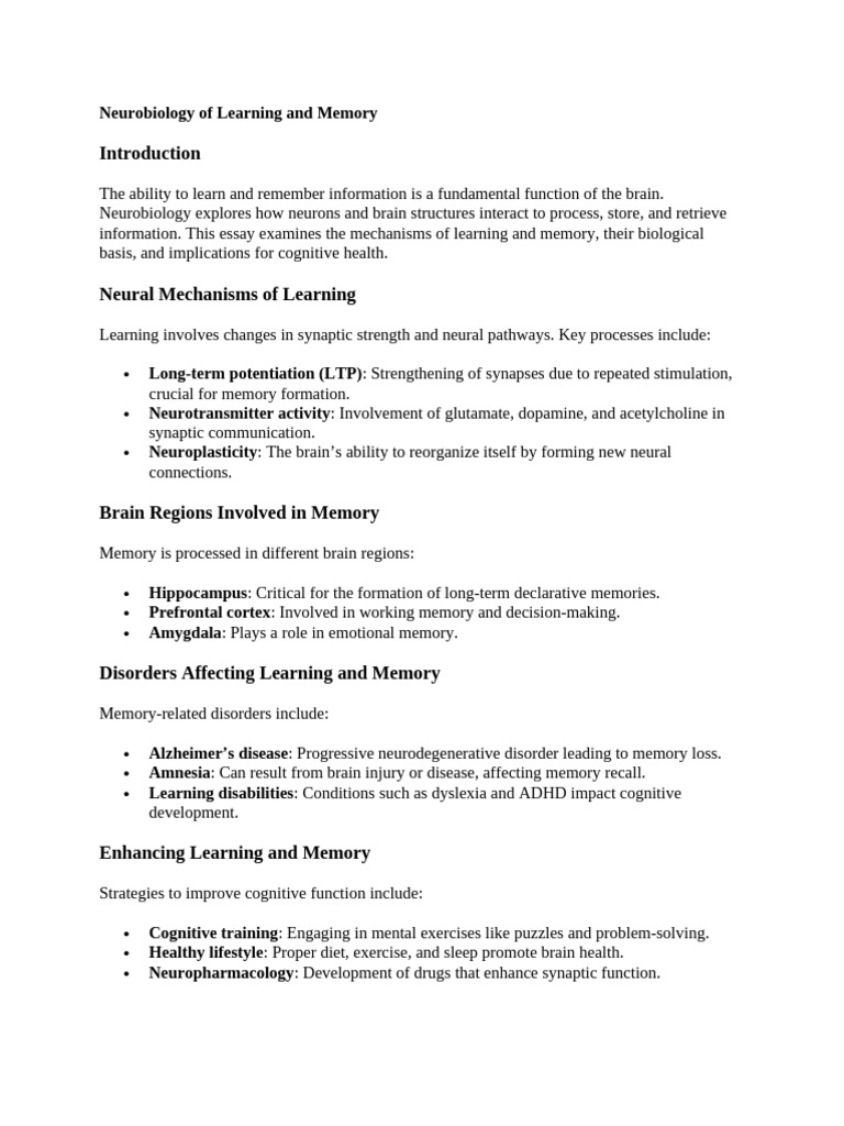 Neurobiology of Learning and Memory | PDF Neurobiology of Learning and Memory | PDF