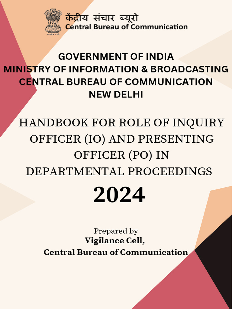 Inquiry and Presenting Officer Handbook | PDF | Inquiry | Witness