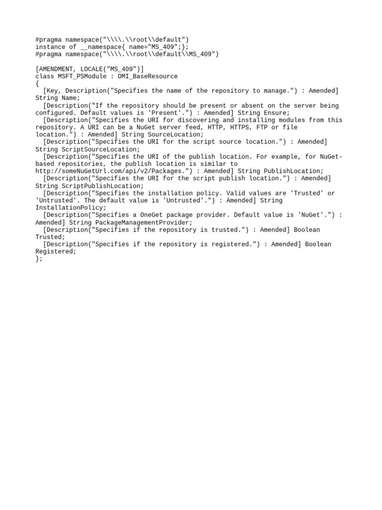 MSFT PSRepository - Schema.mfl | PDF